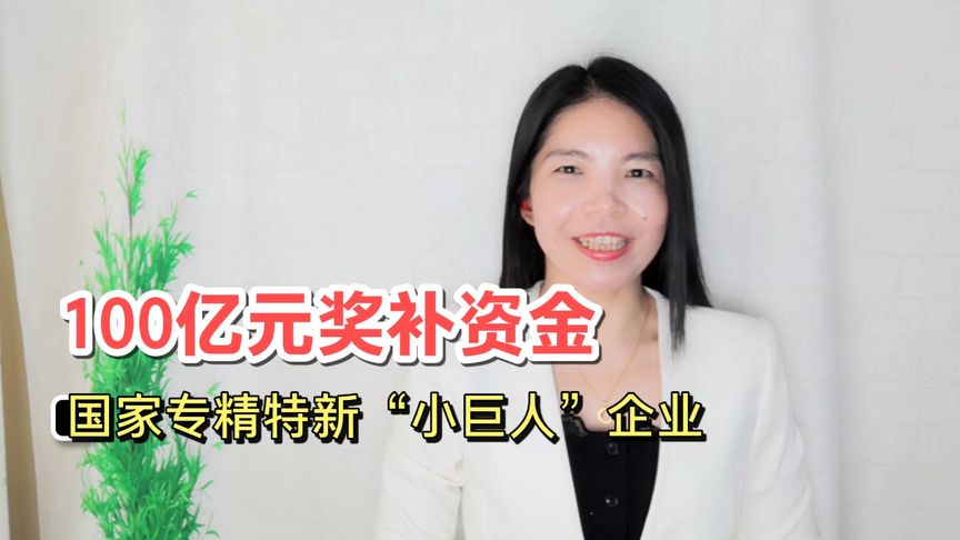 100亿元奖补资金来啦!国家专精特新“小巨人”企业认定