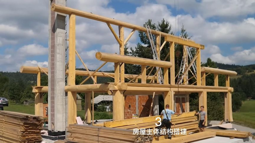 木质房子主体结构搭建,过程十分解压,请慢慢观看!#房子 #木屋