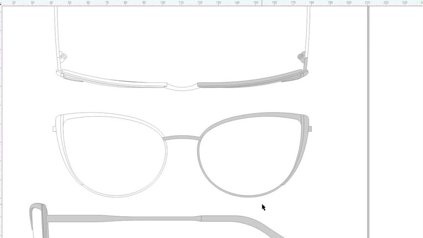 Cdr眼镜单色效果插件#渲染 #cad #效果图 #眼镜 #图纸