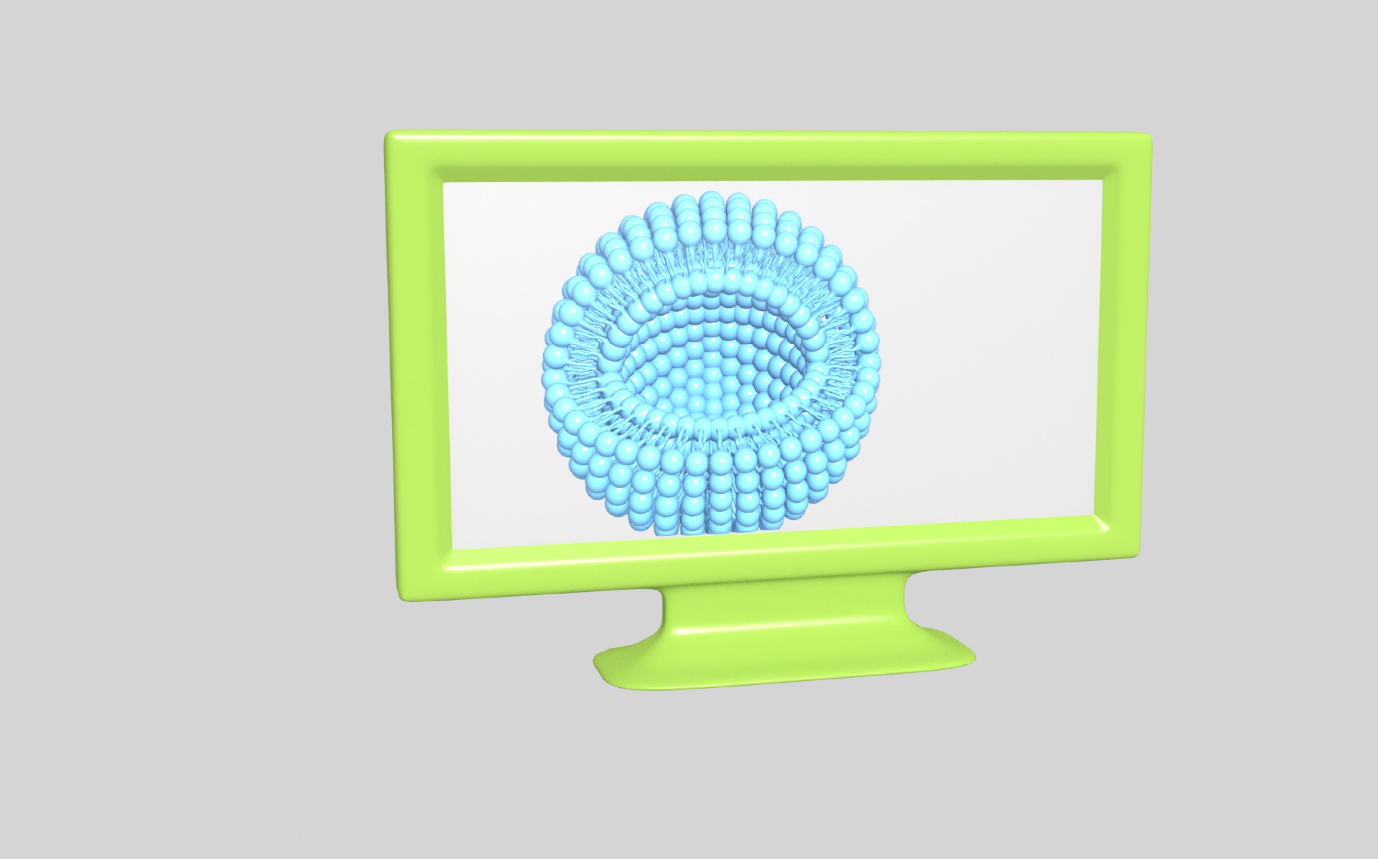 【3dsmax科研插图】显示器上显示图片