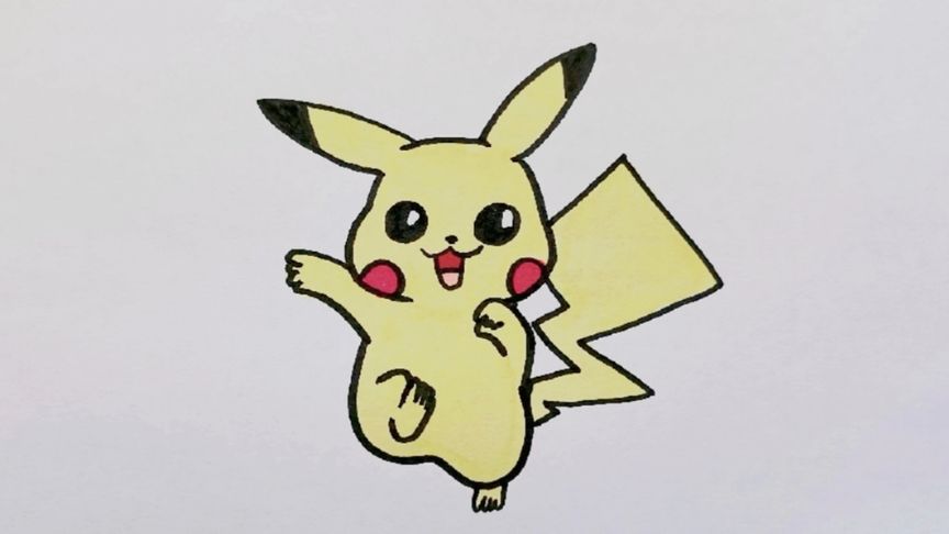 儿童简笔画教程,可爱的皮卡丘