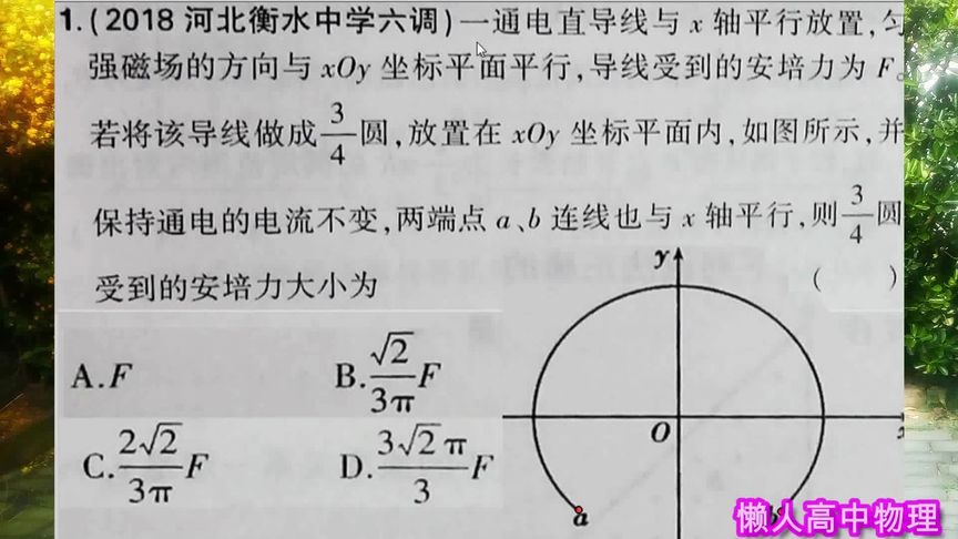 高中物理匀强磁场通电导线不垂直时,安培力怎么计算