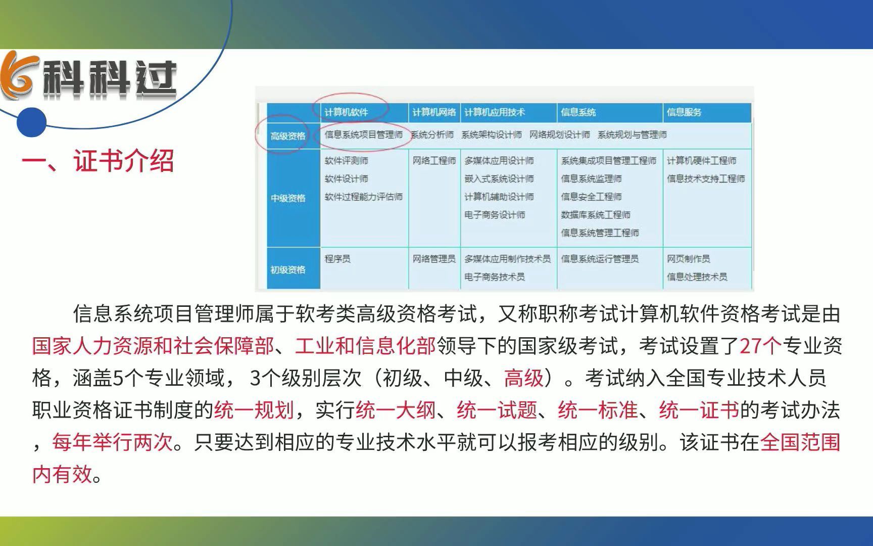 信息系统项目管理师考试介绍,2分钟带你了解信息系统项目管理师考试!