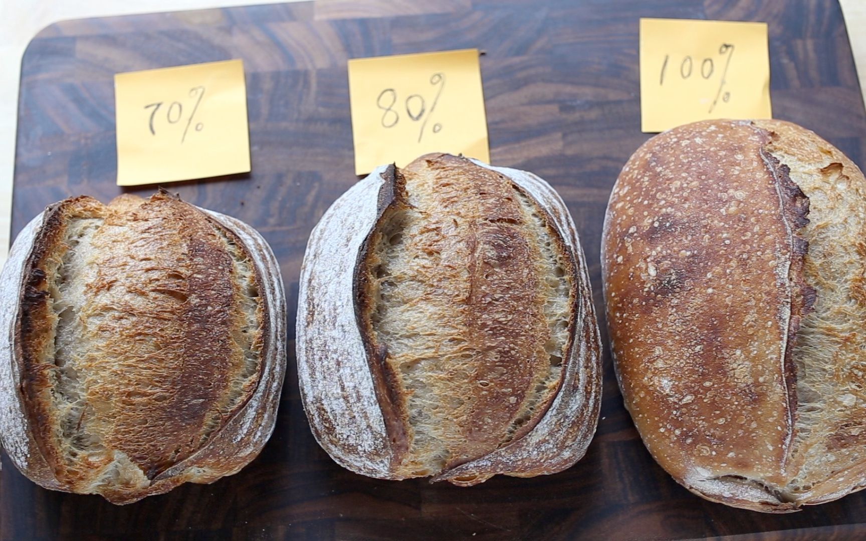 【实验】天然酵种面包含水量对比 | 高水量一定就更好吗