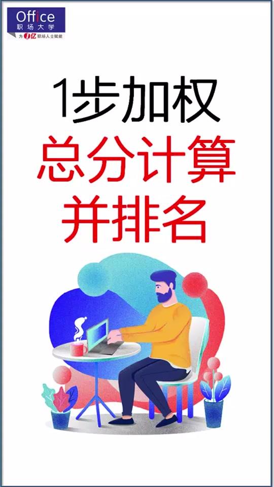 加权总分计算排名,你学会了么?@Office职场大学 @抖音小助手 #Excel ...