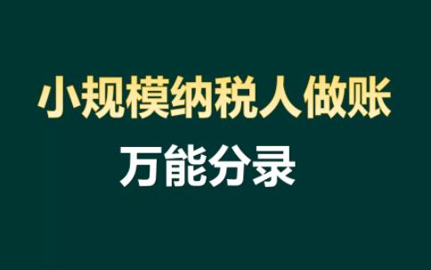 小规模纳税人做账万能分录