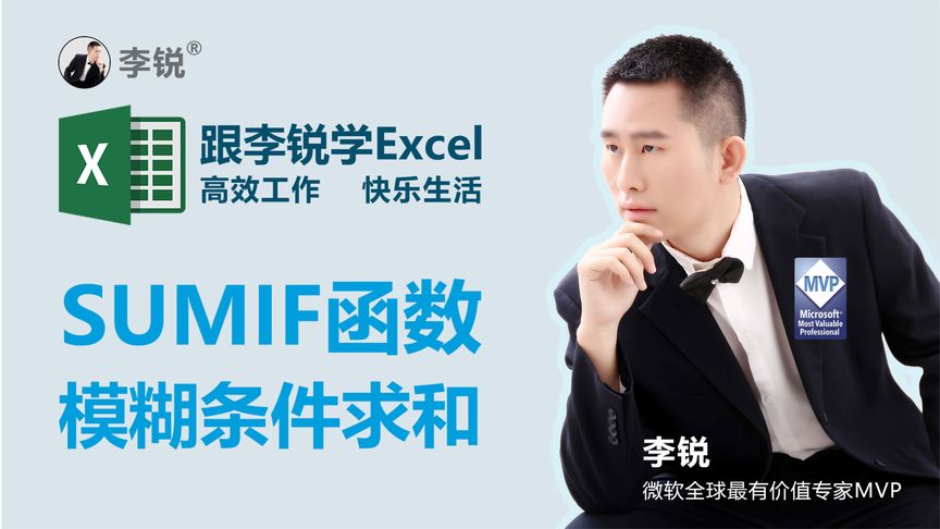 跟李锐学Excel:SUMIF函数模糊条件求和
