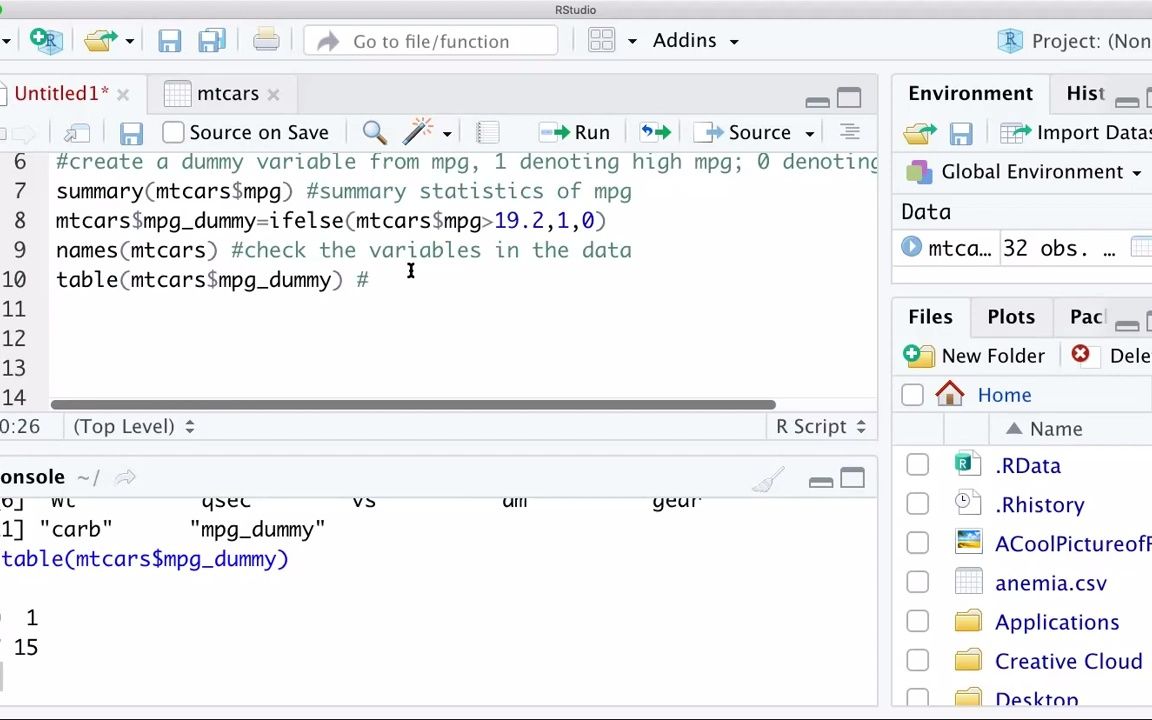 利用ifelse语句在r语言中生成哑变量(dummy variable)