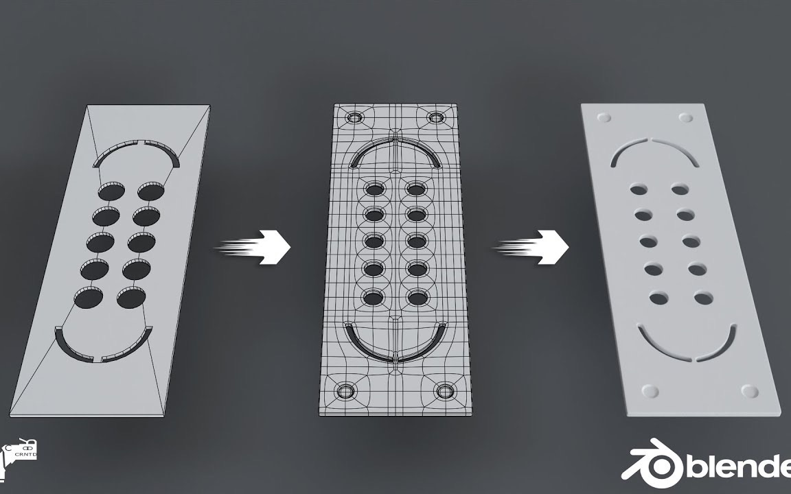 Blender 挖孔(挖多孔)技巧