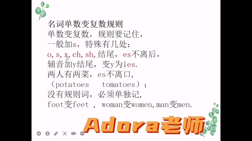 名词单数变复数规则