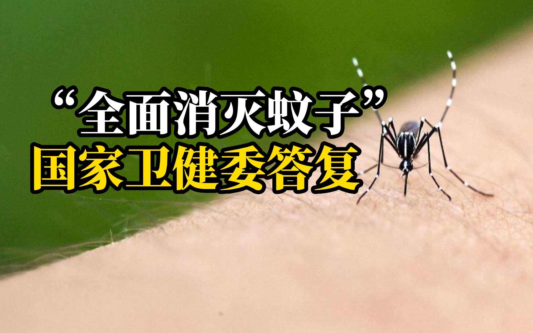 全国人大代表提议“全面消灭蚊子” ,国家卫健委答复
