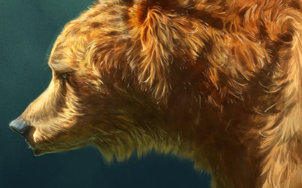 【绘画/插画】PS/photoshop中绘制一只灰熊,也适用于画猫,狗,其它动物...