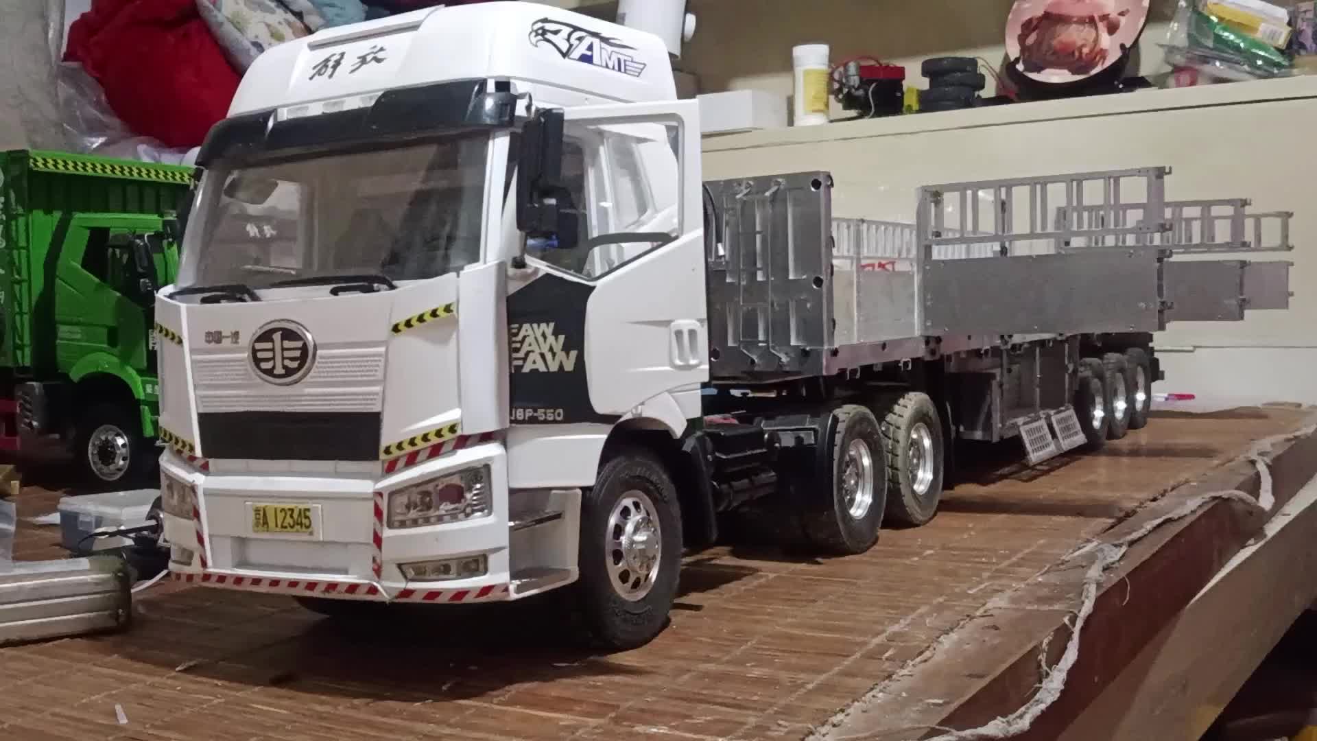 #模型 #卡车模型 #国产模型 中栏挂 可拆卸两用挂车