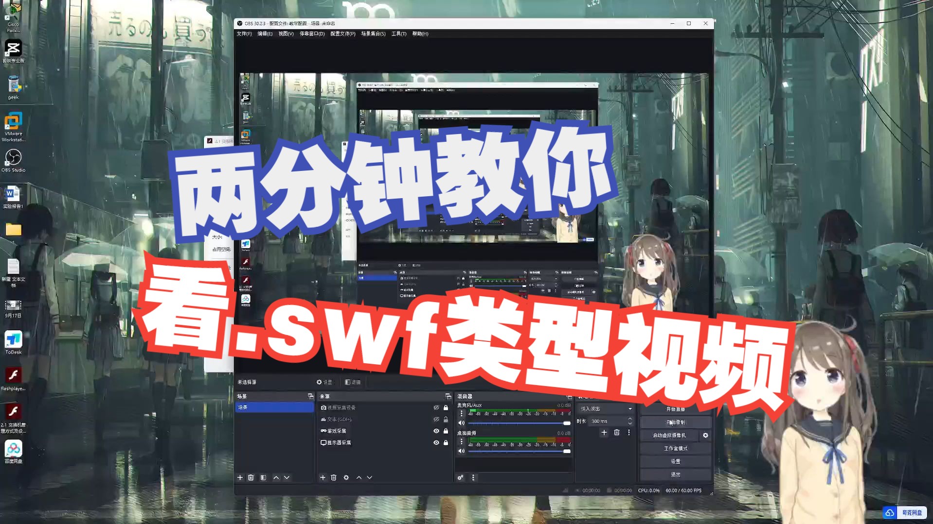 swf类型视频文件不会看?我教你啊!两分钟包看包会!