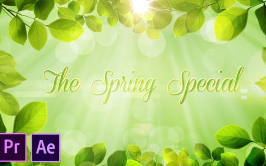 PR模板-绿色植物特效的幻灯片视频婚礼视频个人或家庭影集照片展示...