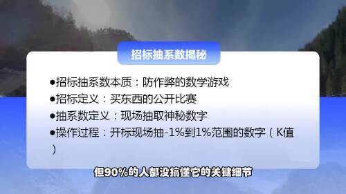 招标抽系数揭秘:这个神秘数字如何决定你的中标命运?