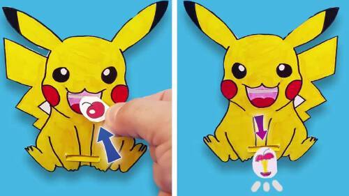 简单有趣的小手工制作教程,教你制作会吃水果的皮卡丘,真有意思