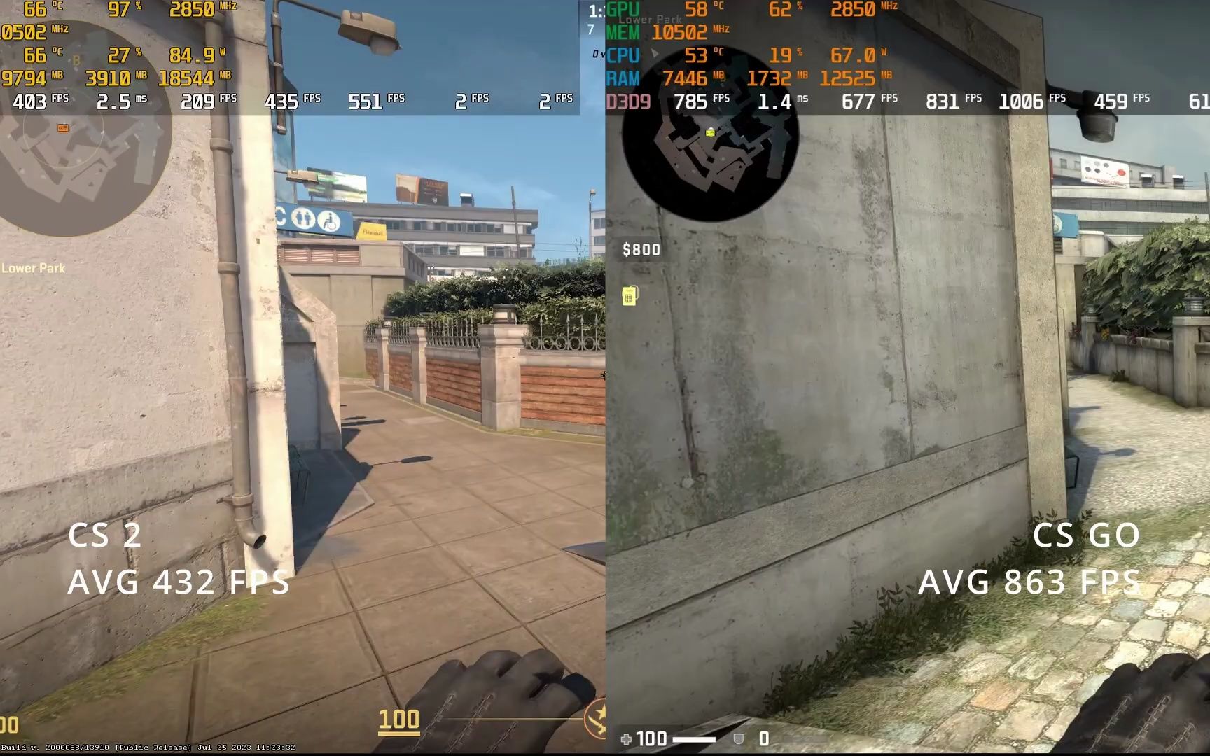 CS2与 CSGO FPS 测试 i5 13600KF - RTX 4070TI (全最高画质)