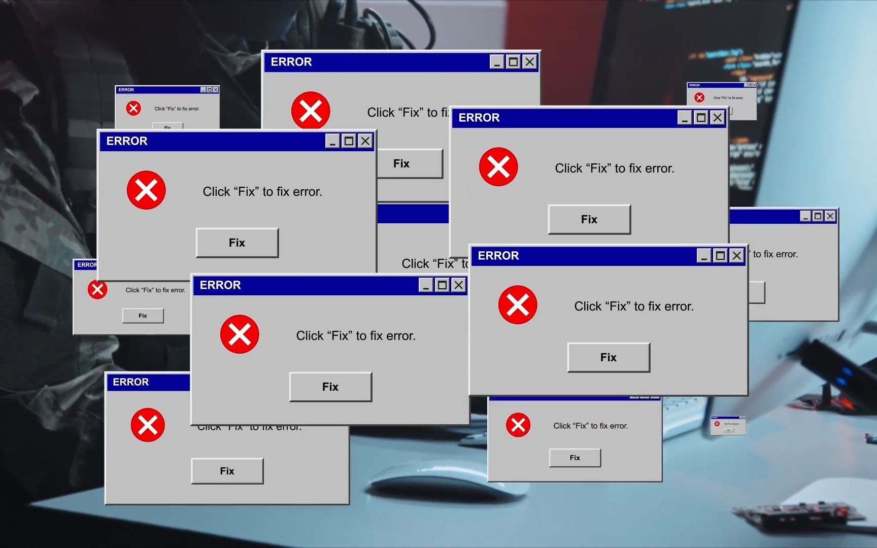AE模板:复古计算机系统WIN95风格图标弹窗元素4K动画素材(8124)