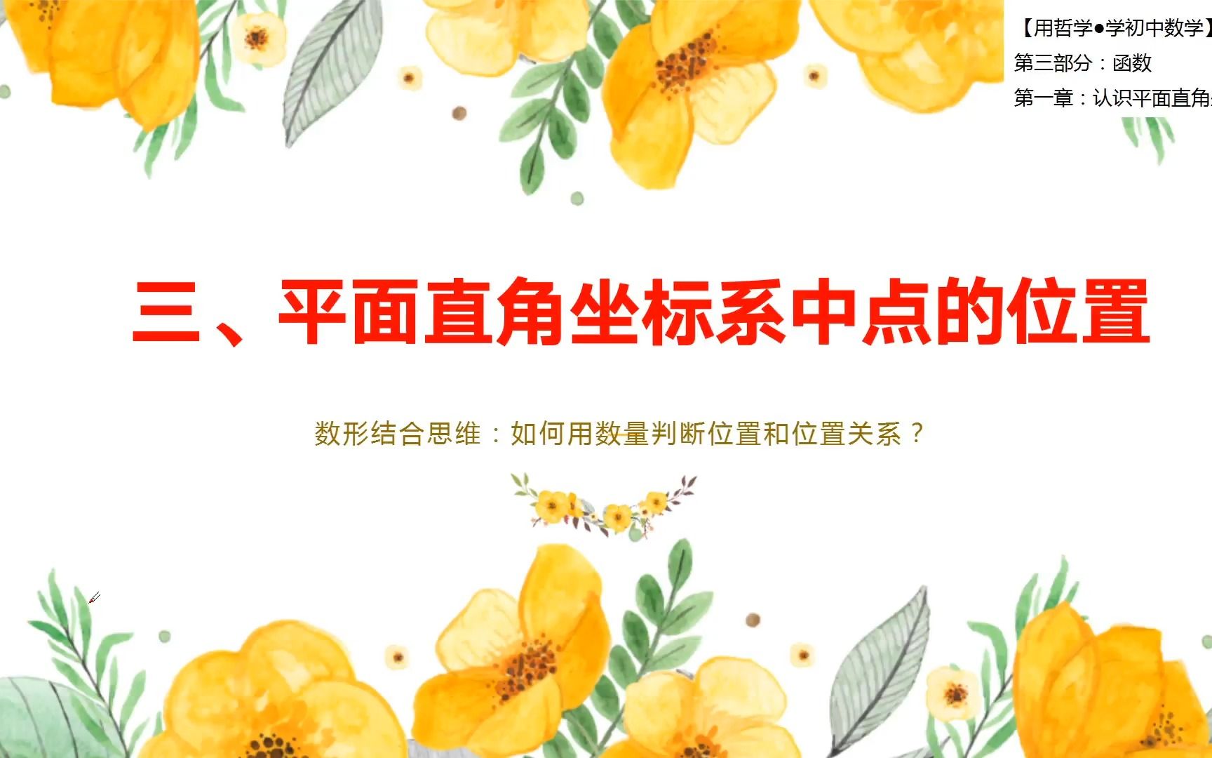 【哲学初中数学】3-1函数:第一章:认识平面直角坐标系(3)