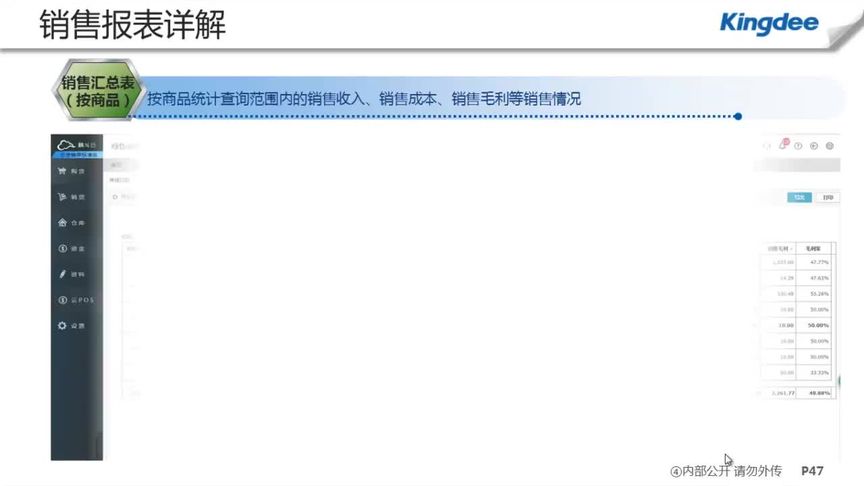 金蝶精斗云V3云进销存068-销售汇总表
