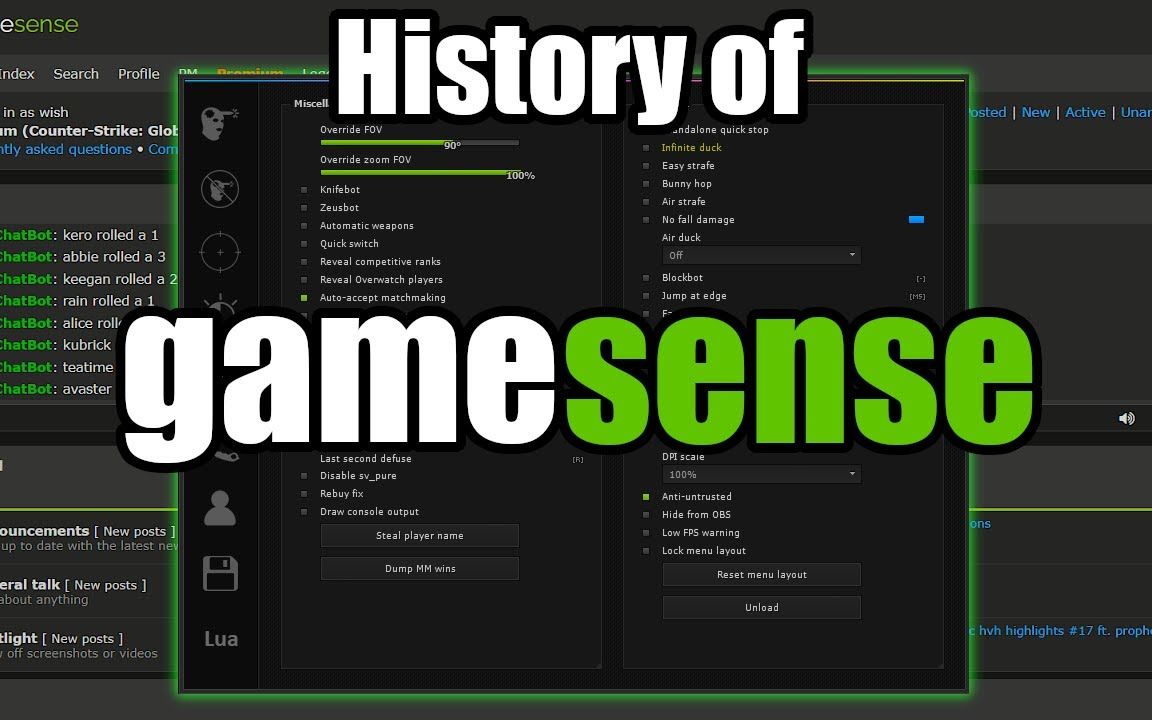 【CSGO第6期】gamesense/skeet发展历史(中文字幕)(第五次修订和...
