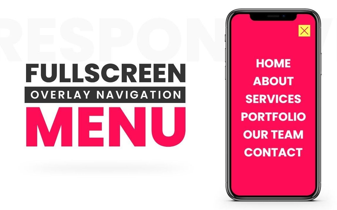 全屏覆盖响应导航菜单| Html5 CSS3 & Javascript