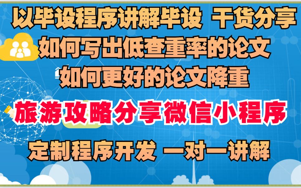 以旅游攻略小程序讲解计算机毕业设计 如何写出低查重率的毕业论文 ...