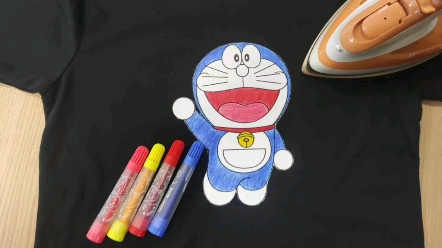 画笔热转印纸,手绘叮当猫,家里就可以实现T恤定制自由!耐水洗不掉色