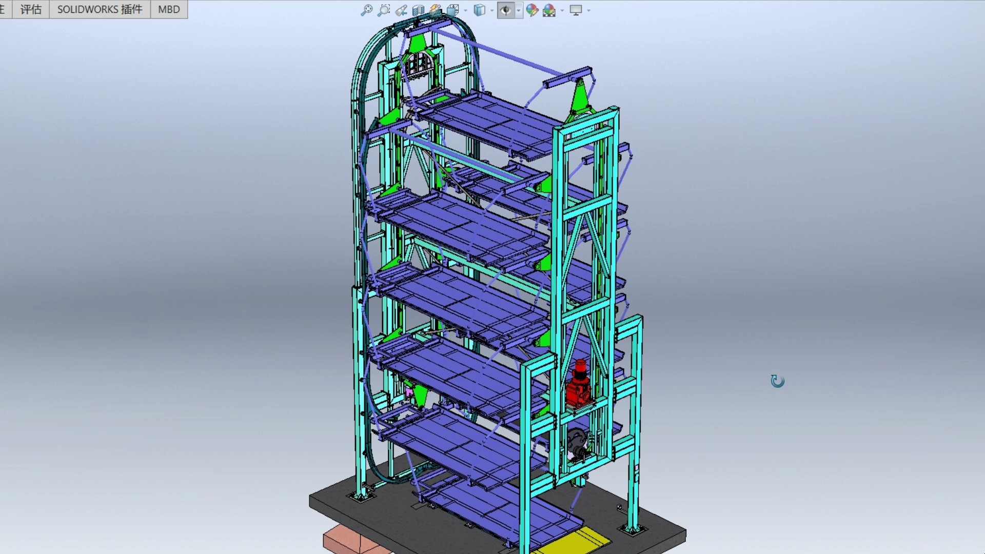 垂直循环机械立体停车设备3D数模图纸