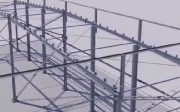 钢结构厂房现场安装演示