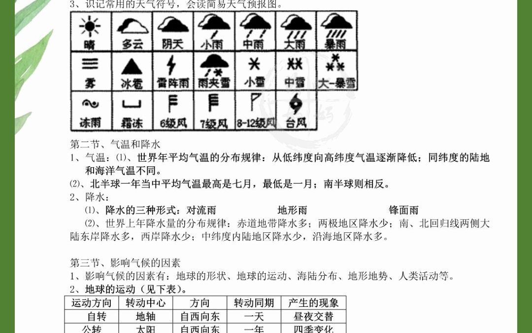 初中地理:中考总复习全册知识点归纳,打印背熟中考不愁