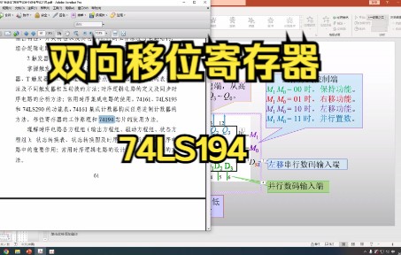 74LS194+双向移位寄存器+扭环形寄存器