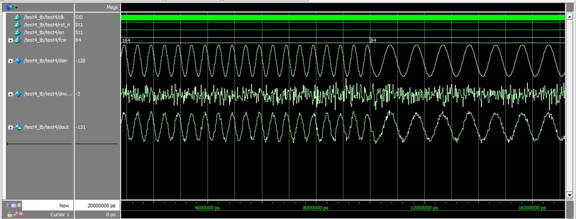 带有频率控制字的DDS产生的正弦信号叠加噪声