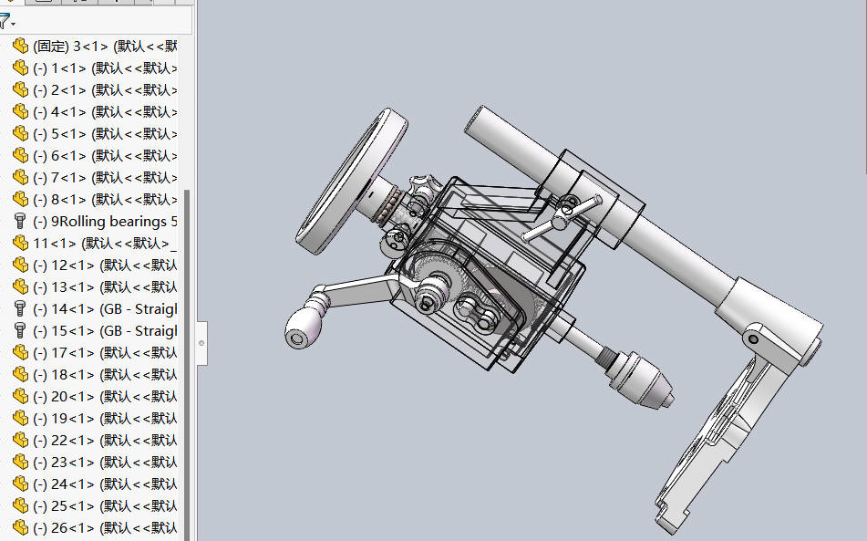 2017广东省CAD竞赛建模试题-手摇台钻(装配体)