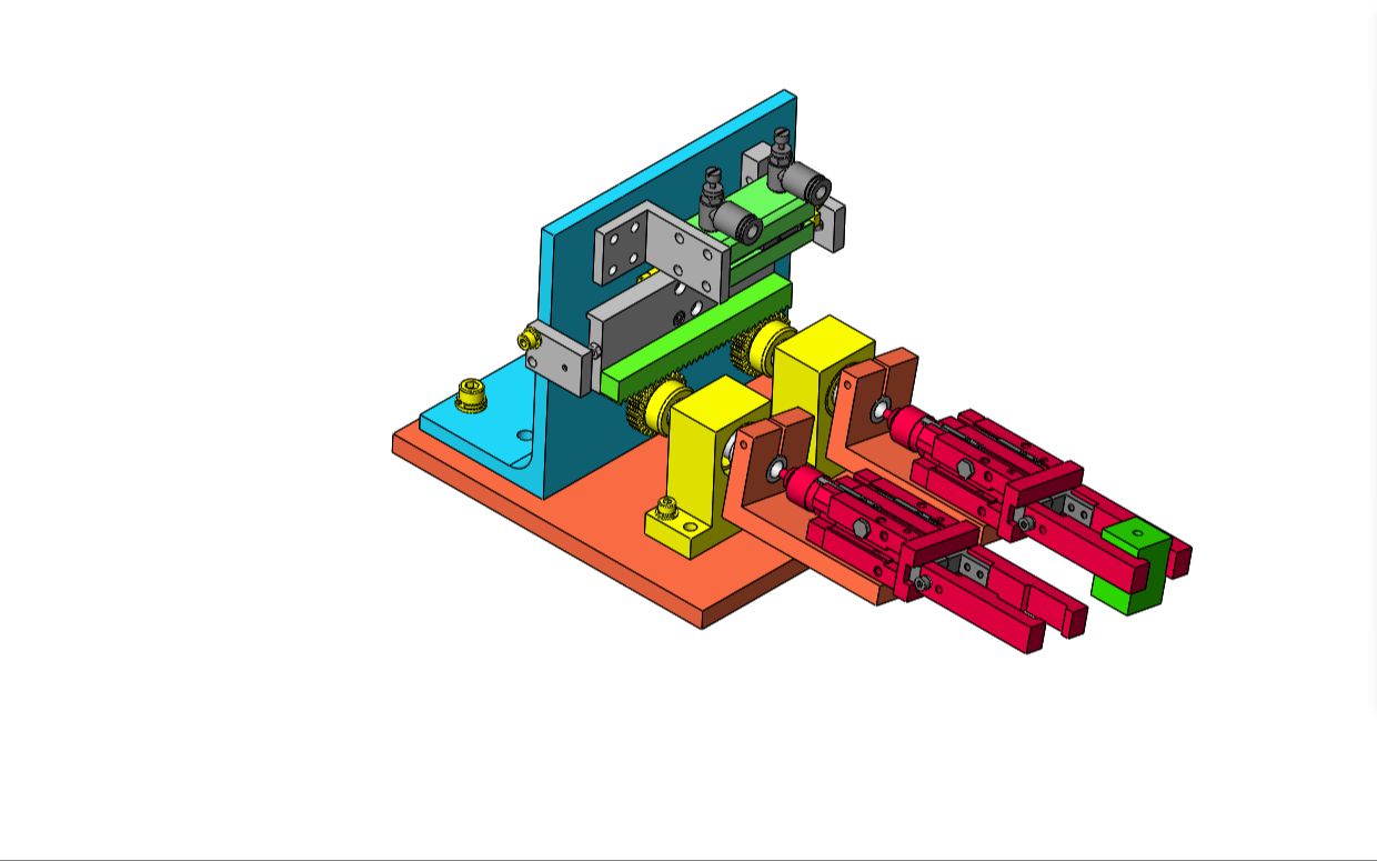 齿轮齿条翻转机构设计,气缸实现高精度定位及空心轴及结构细化