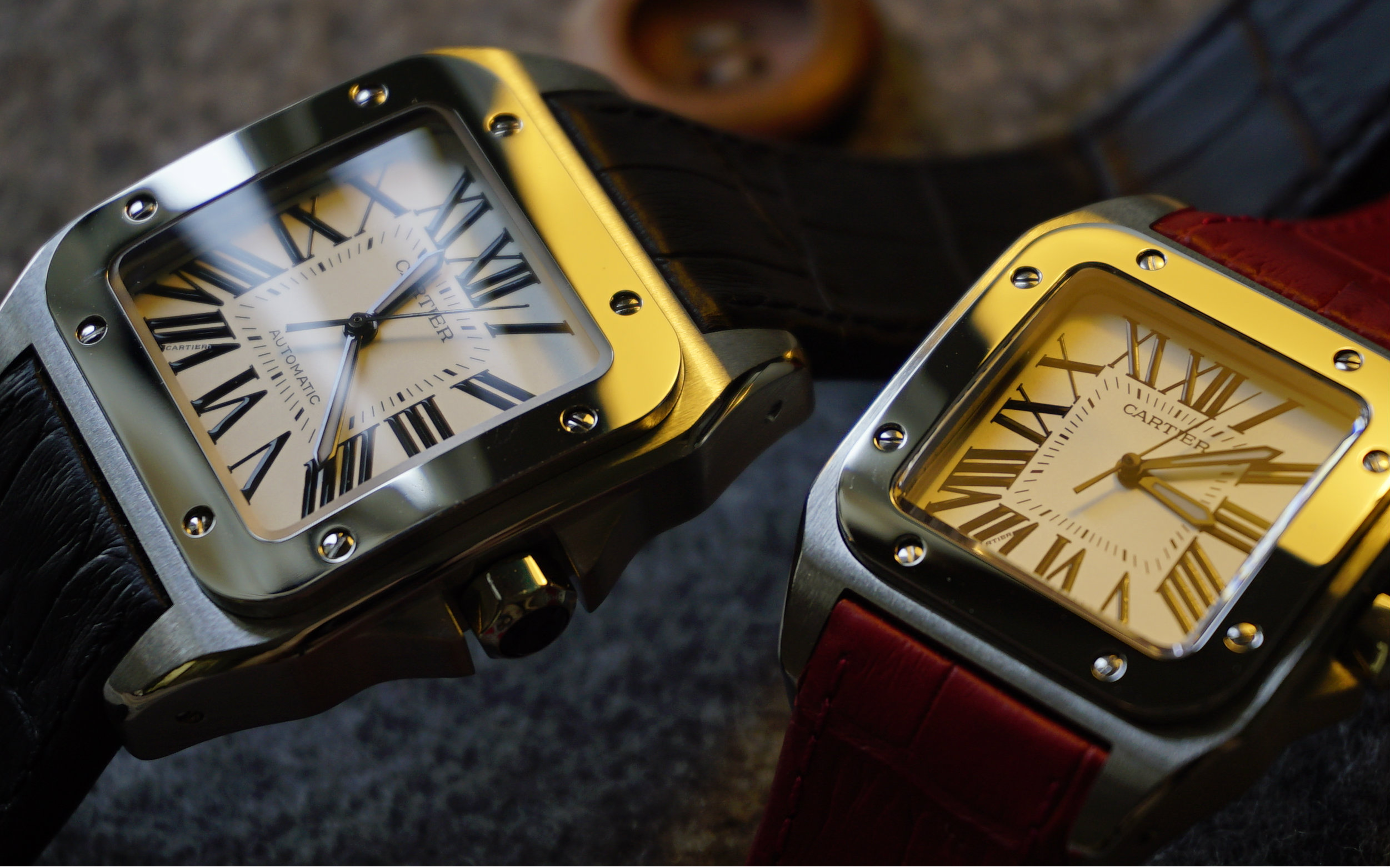 ...Cartier卡地亚 Santos山度士 一百周年纪念款 机械表手表订制样品展示