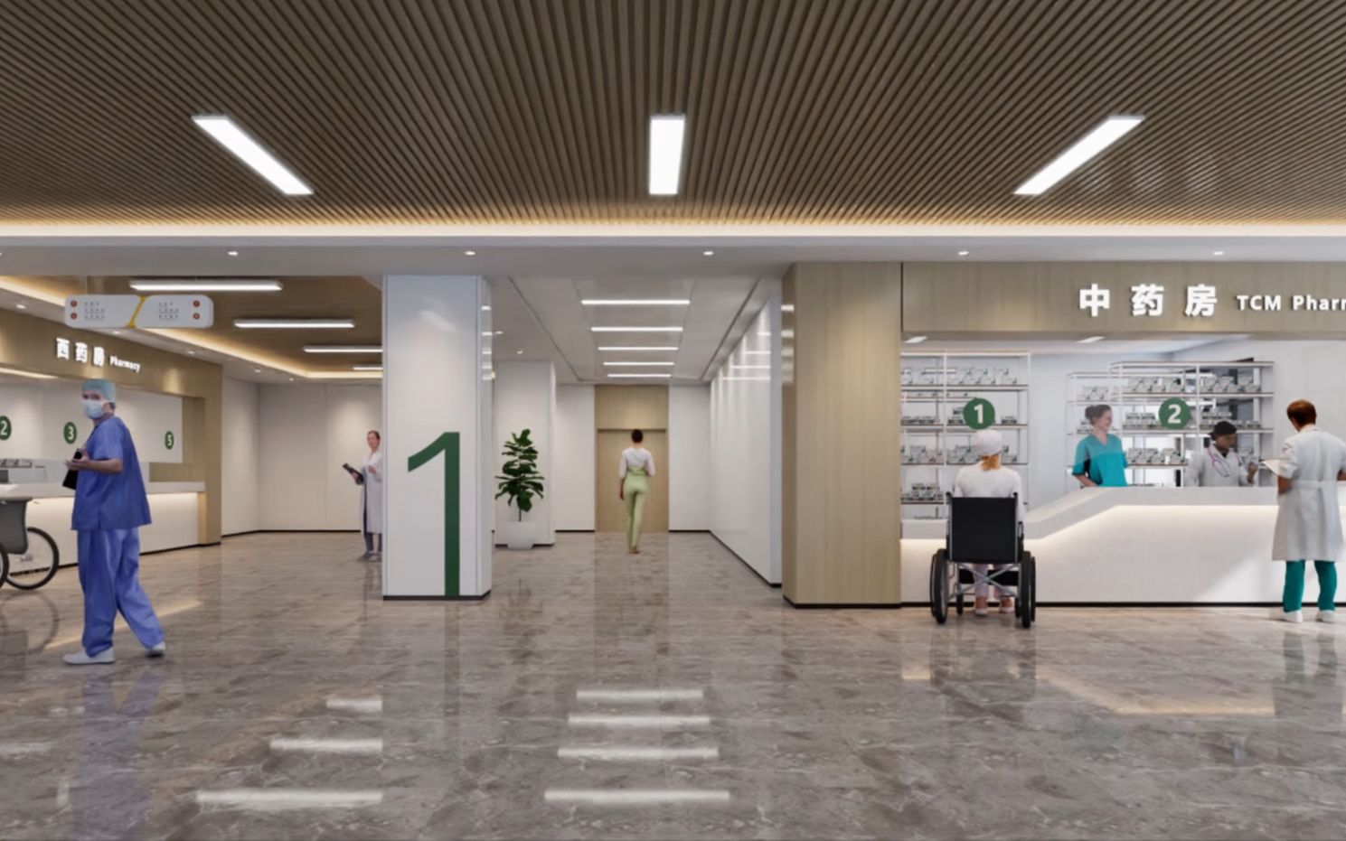 室内外建筑动画——医院大厅漫游动画