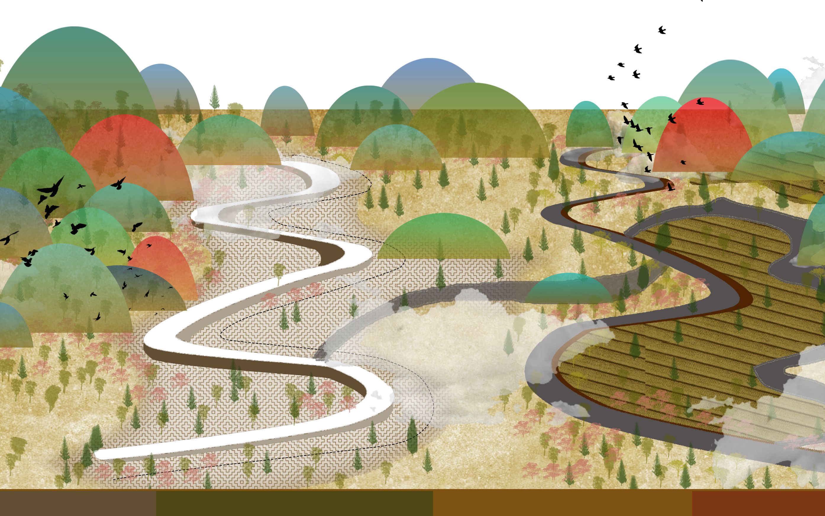 景观设计作品集制作-perspective-PS第一次尝试版画风