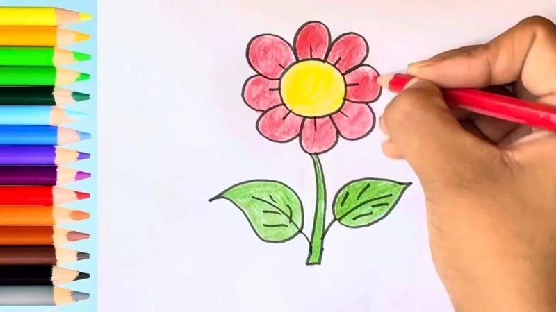 花怎么简笔画好看,教你画一朵花,适合幼儿园的小朋友画!