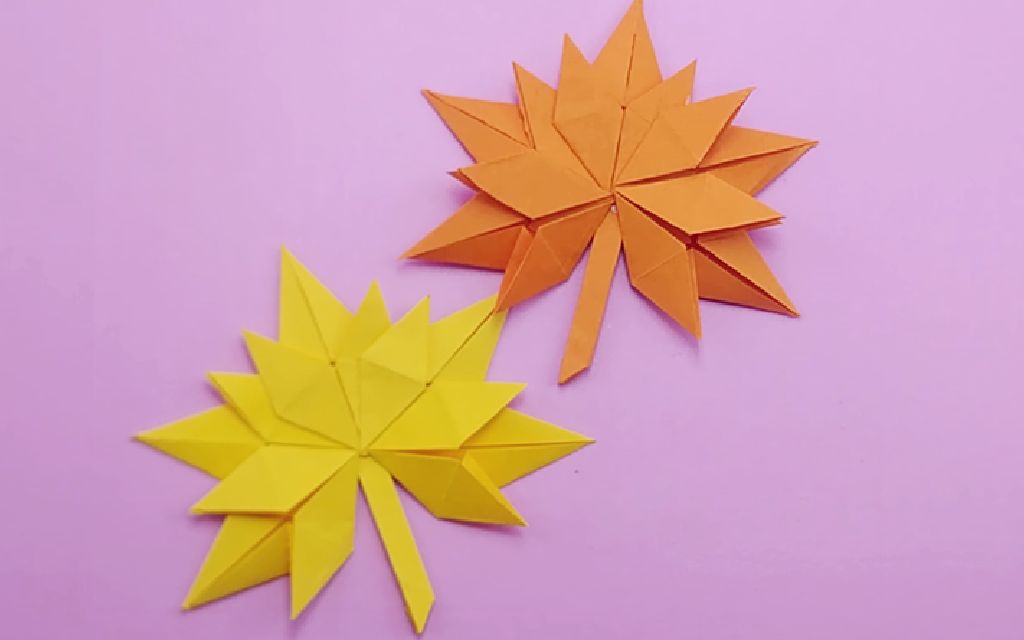 漂亮的枫叶折纸教程,步骤太简单了,拿来做书签也挺好的