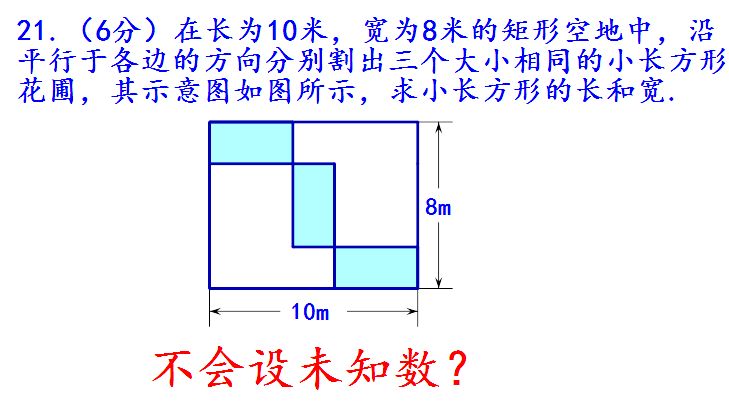 七年级期末复习:求小长方形的长和宽 怎么设未知数?