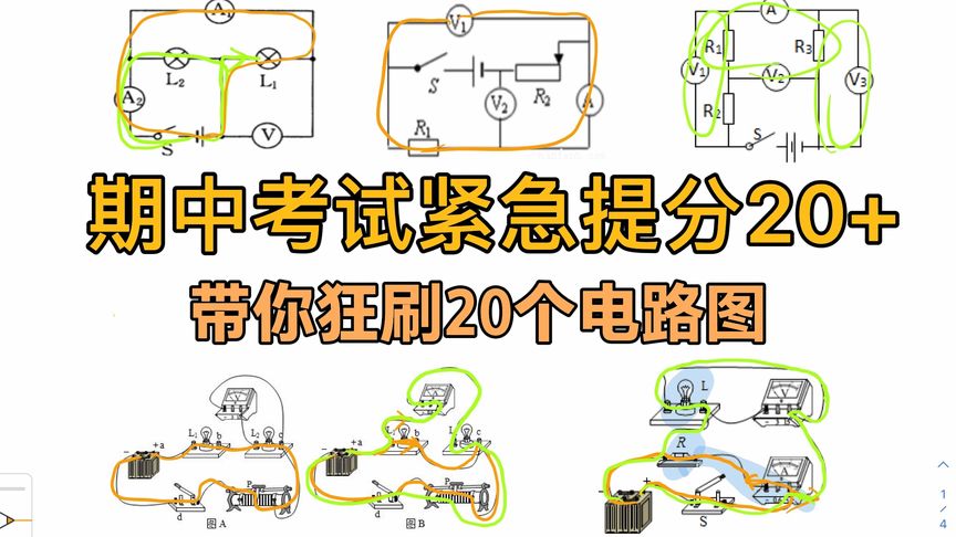 初中物理|期中考试拯救你的物理电学 电路图 电表问题全部搞定