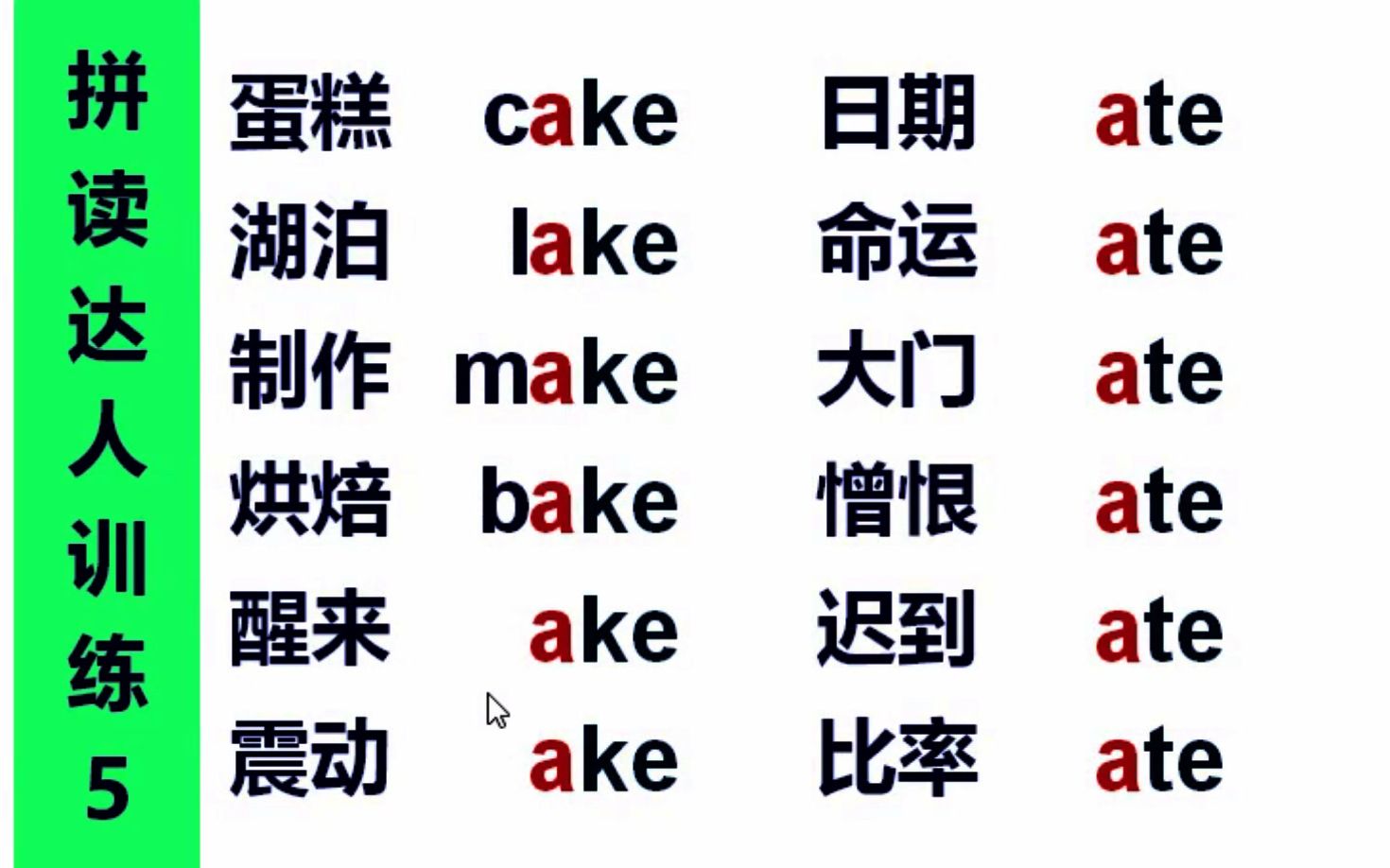 英语,拼读训练oa,ue单词系列,第10