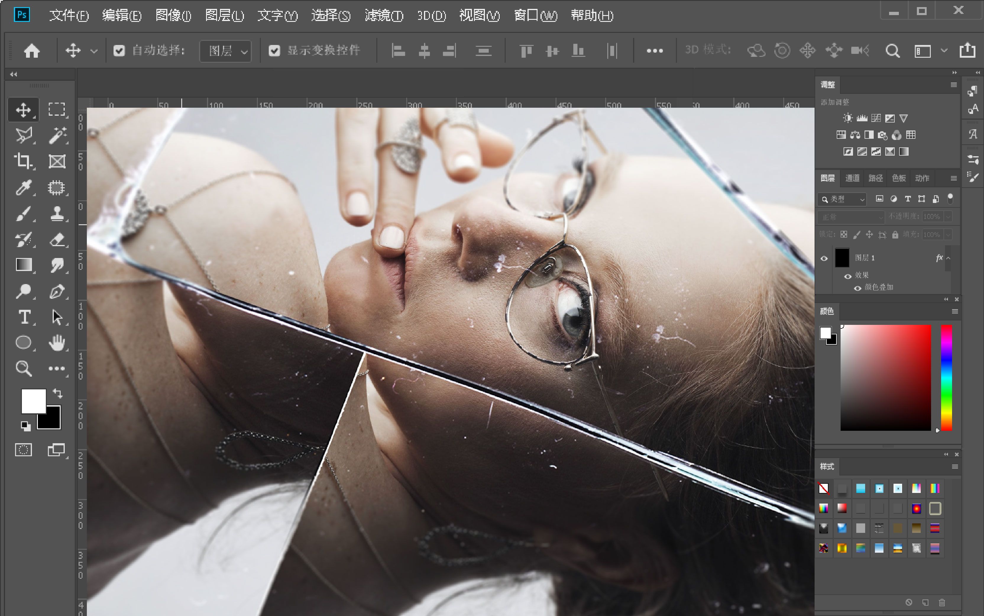 PS教程丨玻璃碎片人物效果