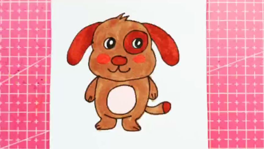 12生肖儿童简笔画小狗的画法