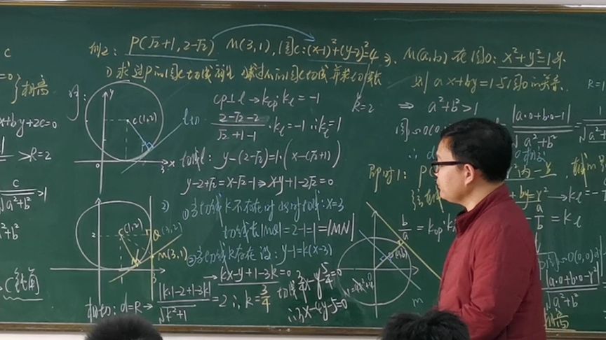 求过圆外一点和圆上一点的切线方程及切线长,很多学生容易漏解。