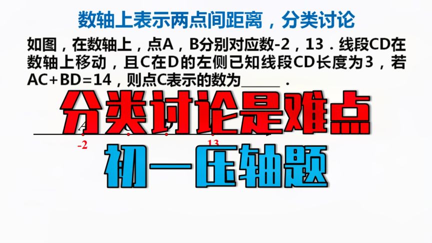 3、七上数学,数轴上表示两点间距离,难点是分类讨论,压轴题