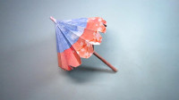 手工折纸,小雨伞的简单折法,还能收缩超漂亮