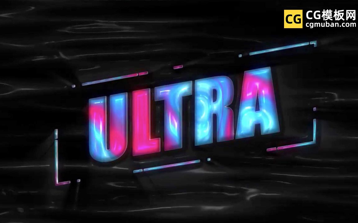 PR模板:潮流镭射文字 创意流动液体荧光特效发光动画PR字幕MOGRT...